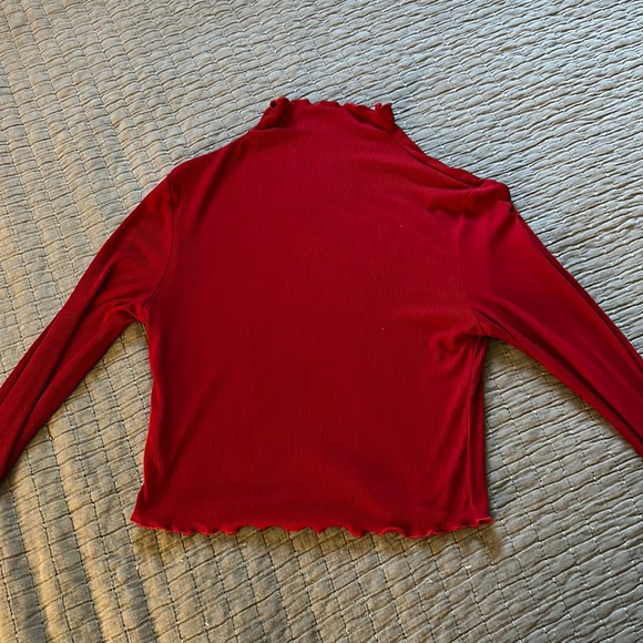 Amazon | Tops | Ribbed Red Turtleneck | Poshmark